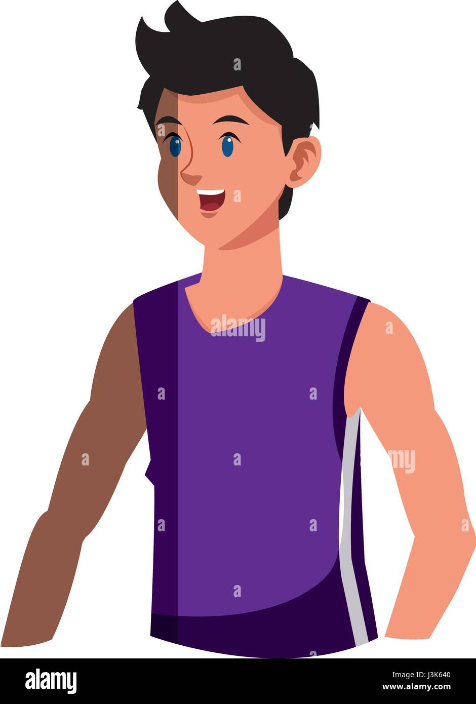 cartoon man fitness sport outwear design graphic Stock Vector Image ...