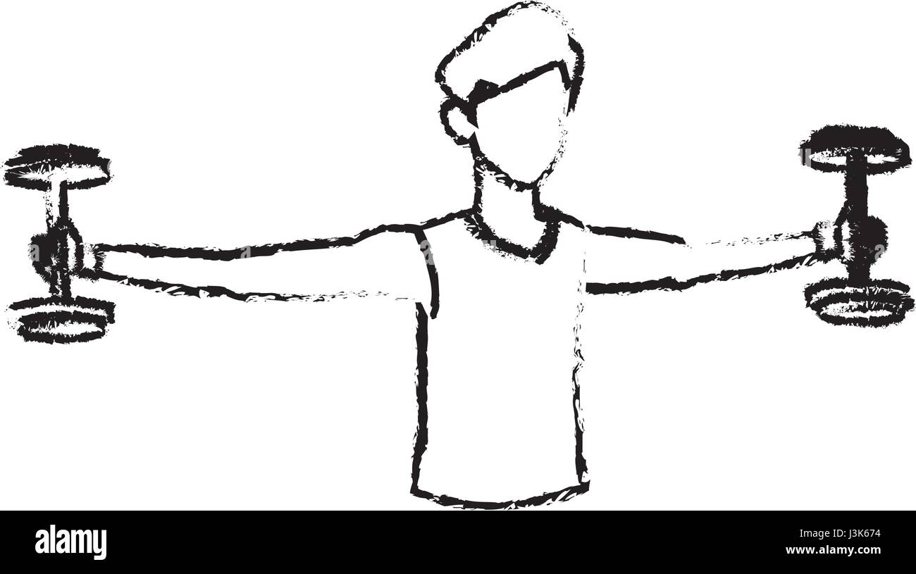 sketch man workout barbell fitness design Stock Vector Image & Art - Alamy