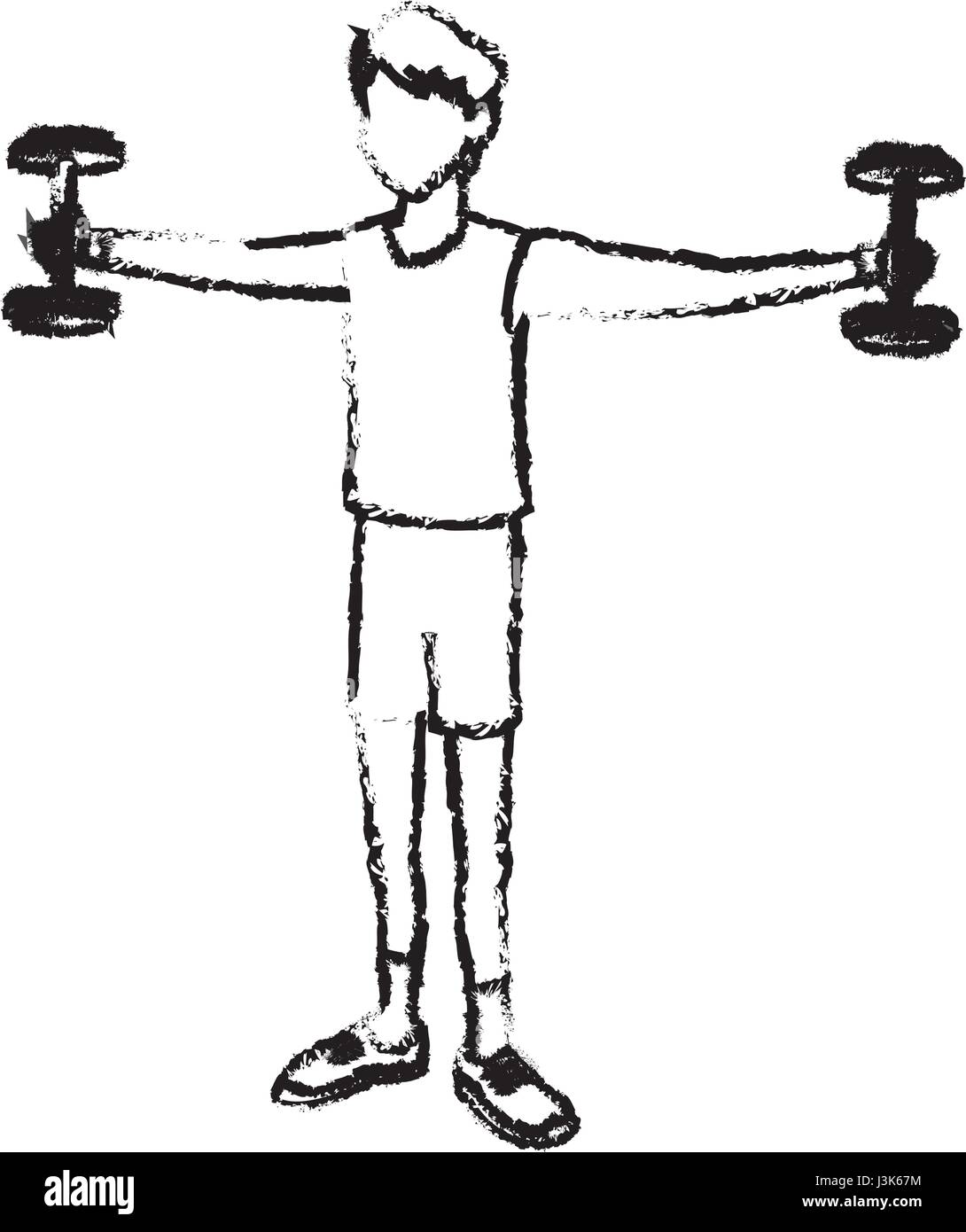 Sport boy barbell gym fitness Stock Vector Images - Alamy