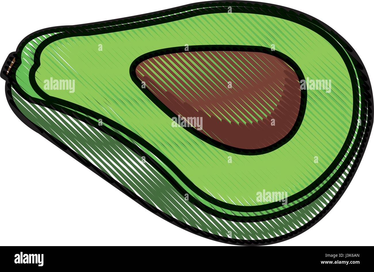 draw slice avocado fresh food nutrition Stock Vector Image & Art - Alamy