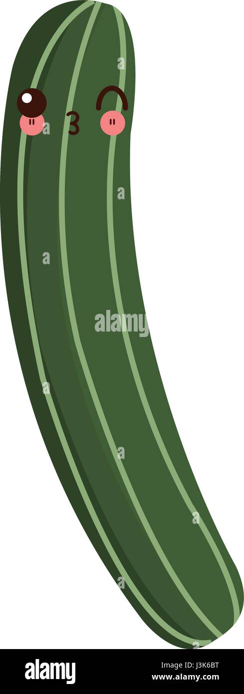 kawaii cucumber vegetable fresh food image Stock Vector Image & Art - Alamy