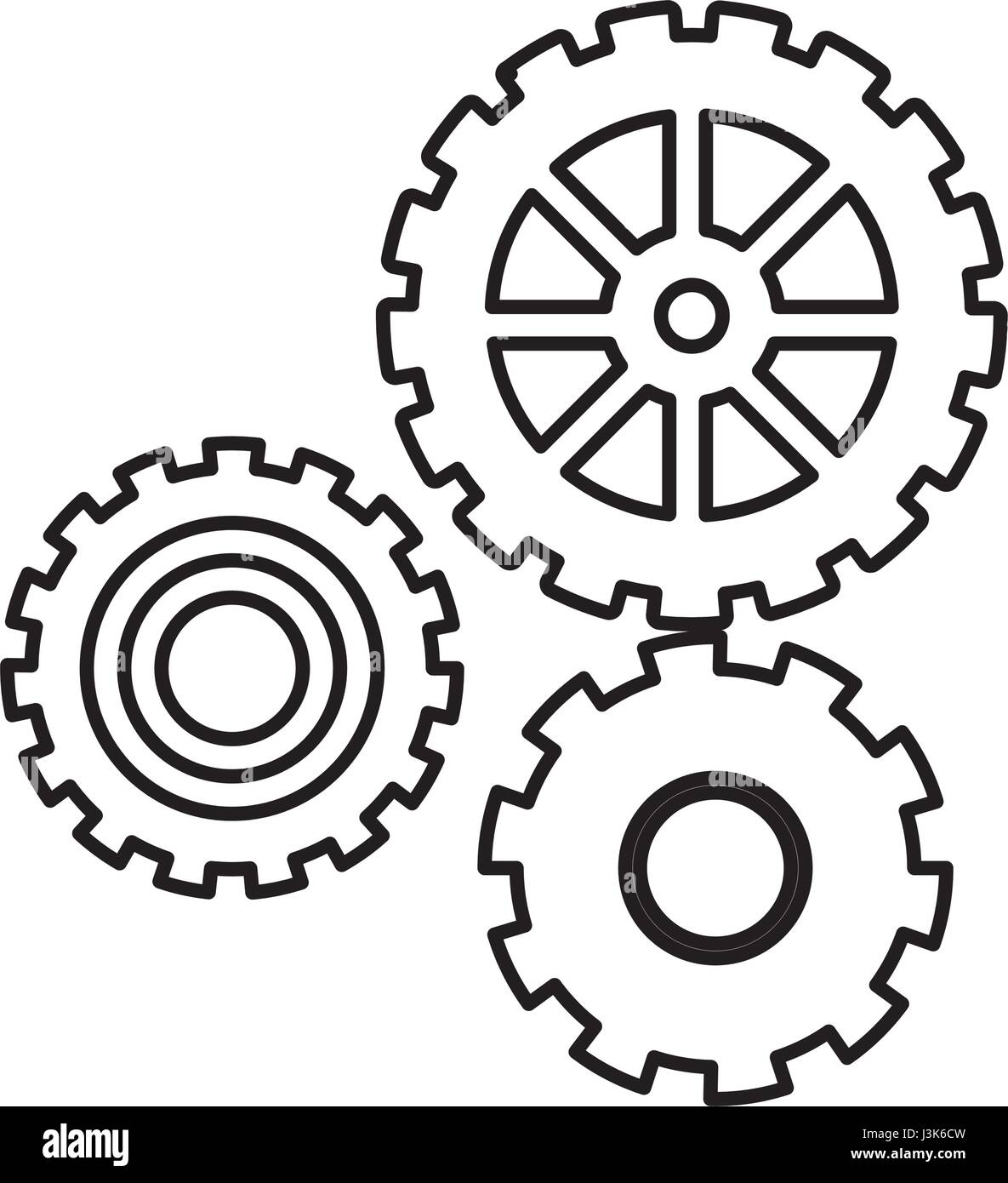 gear work mechanical cooperation line Stock Vector Image & Art - Alamy