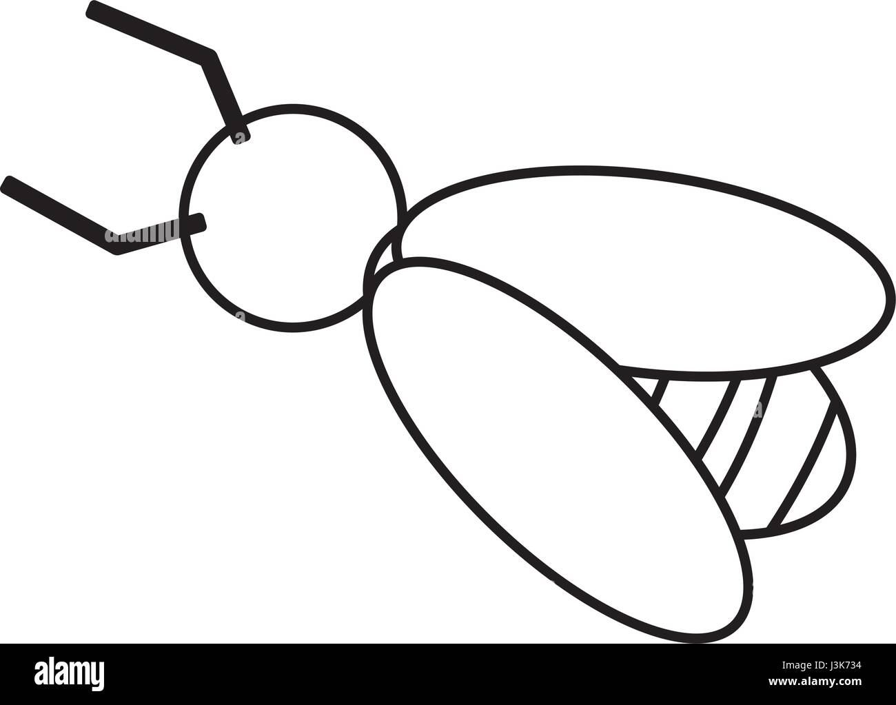 bee work cooperation image line vector illustration Stock Vector Image ...