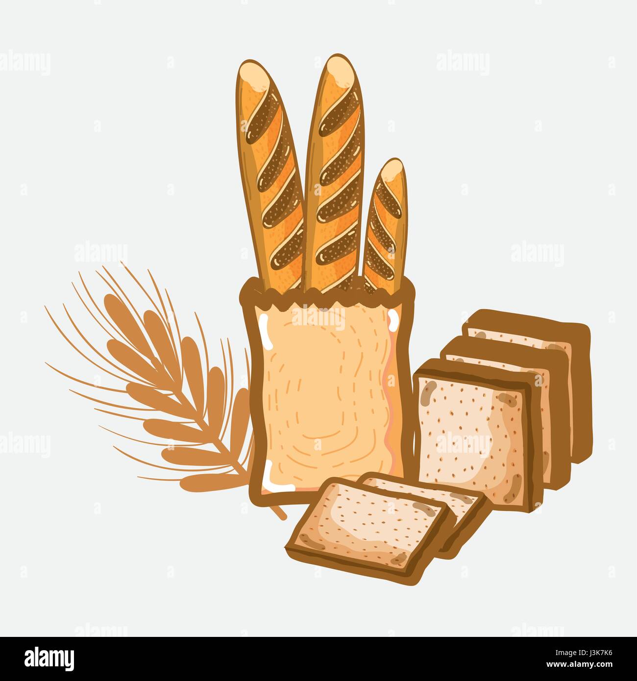 Delicious chopped bread on Stock Vector Images - Alamy