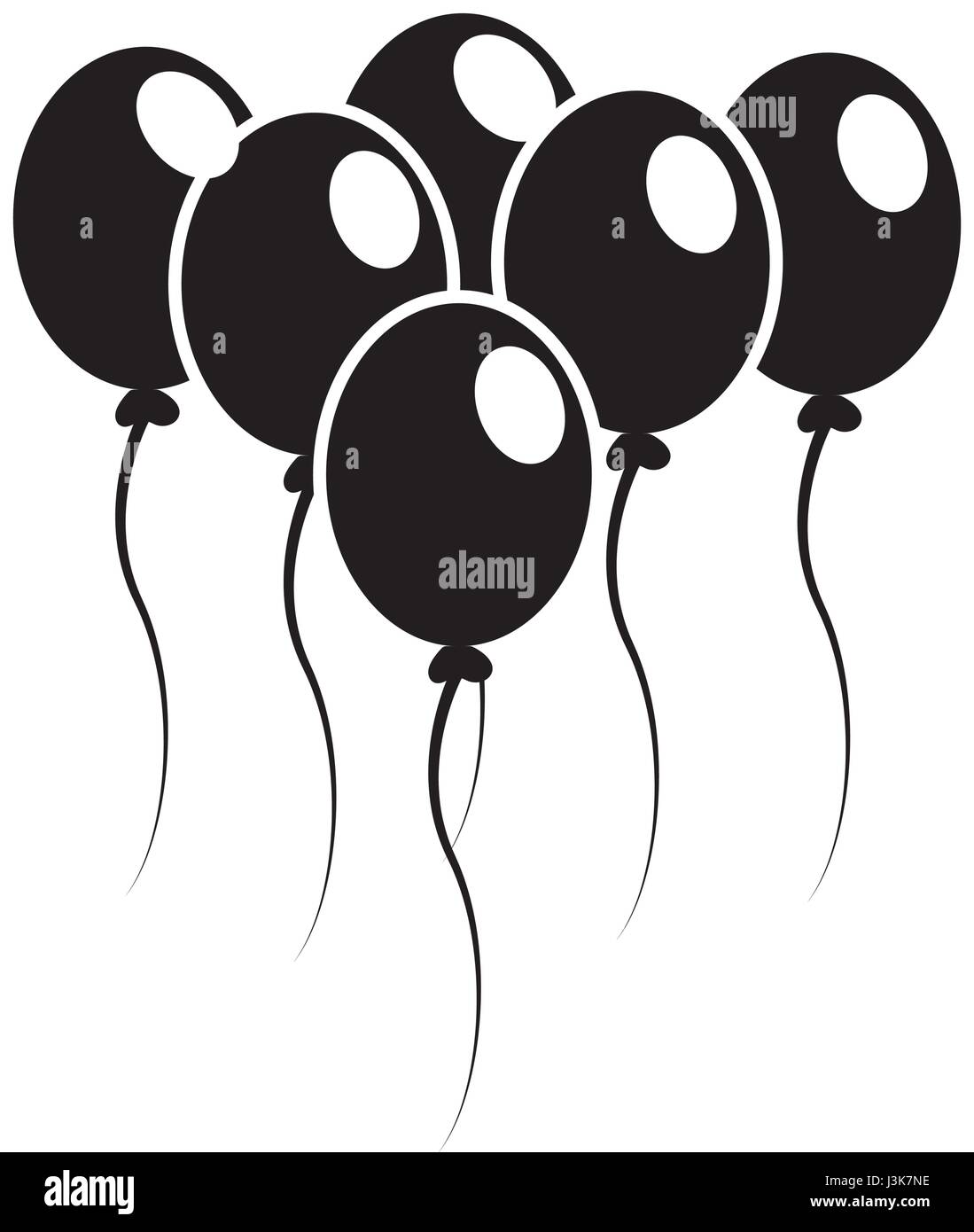 contour balloons party to happy birthday decoration Stock Vector Image ...