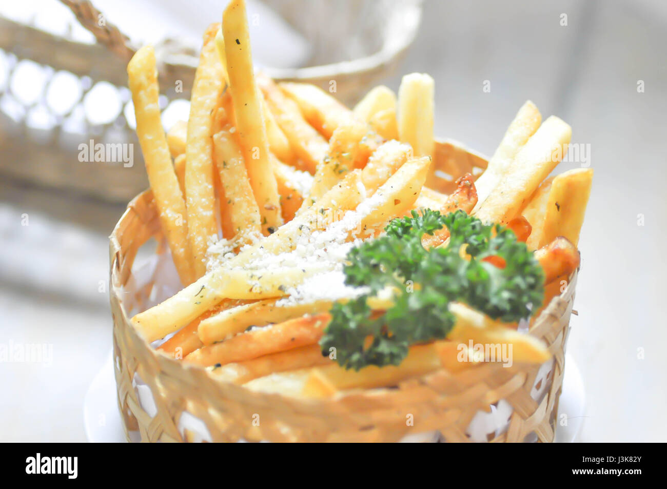 French fries in the basket Stock Photo - Alamy