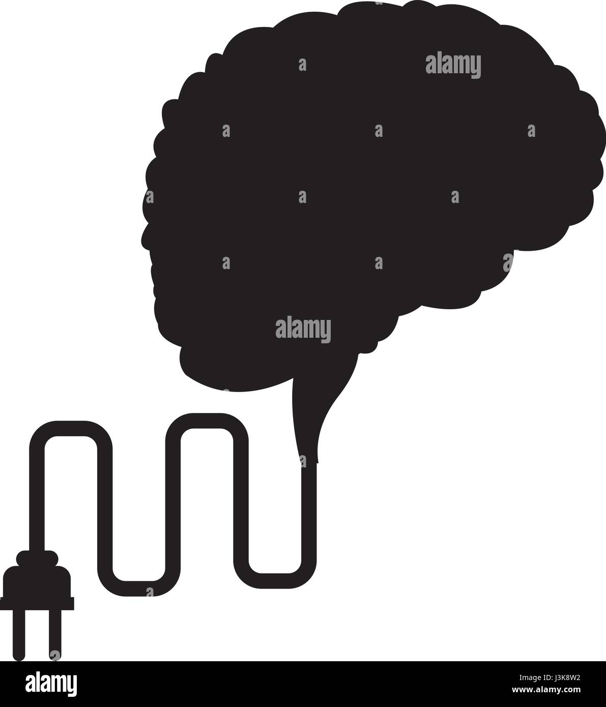 Plug into brain Stock Vector Images - Alamy