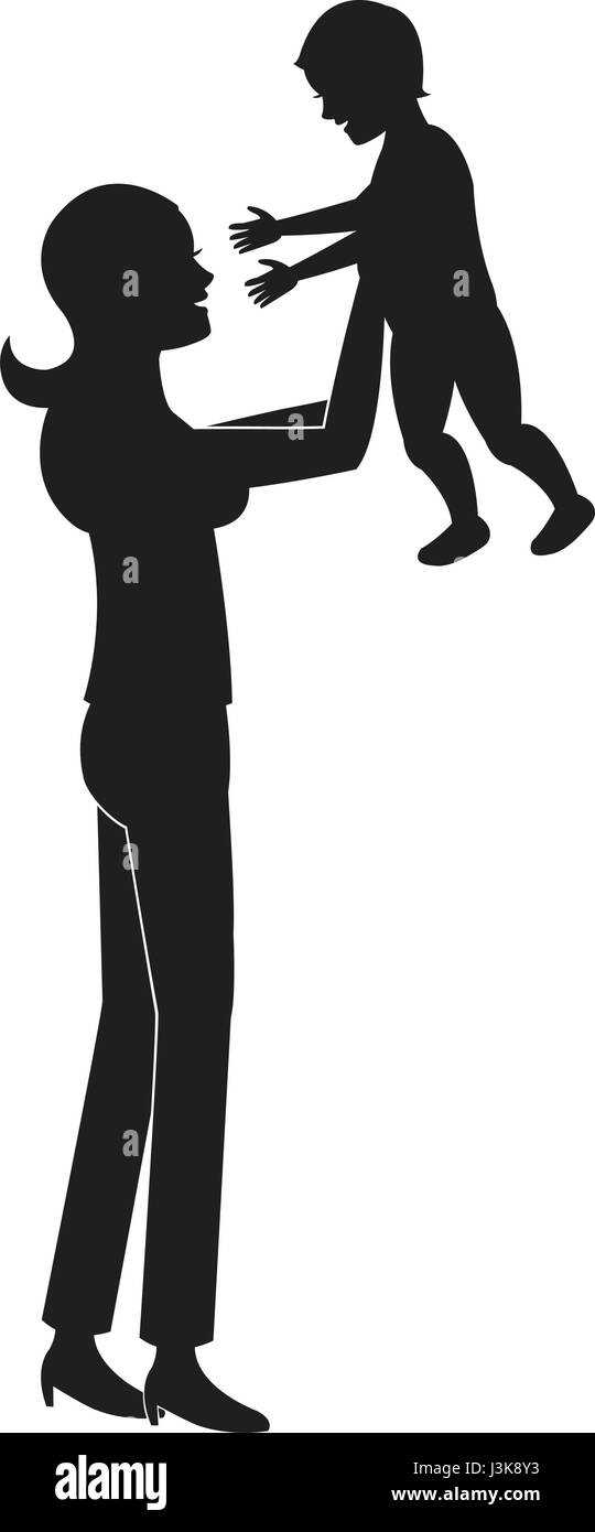 Mother newborn baby happy holding Stock Vector Images - Alamy