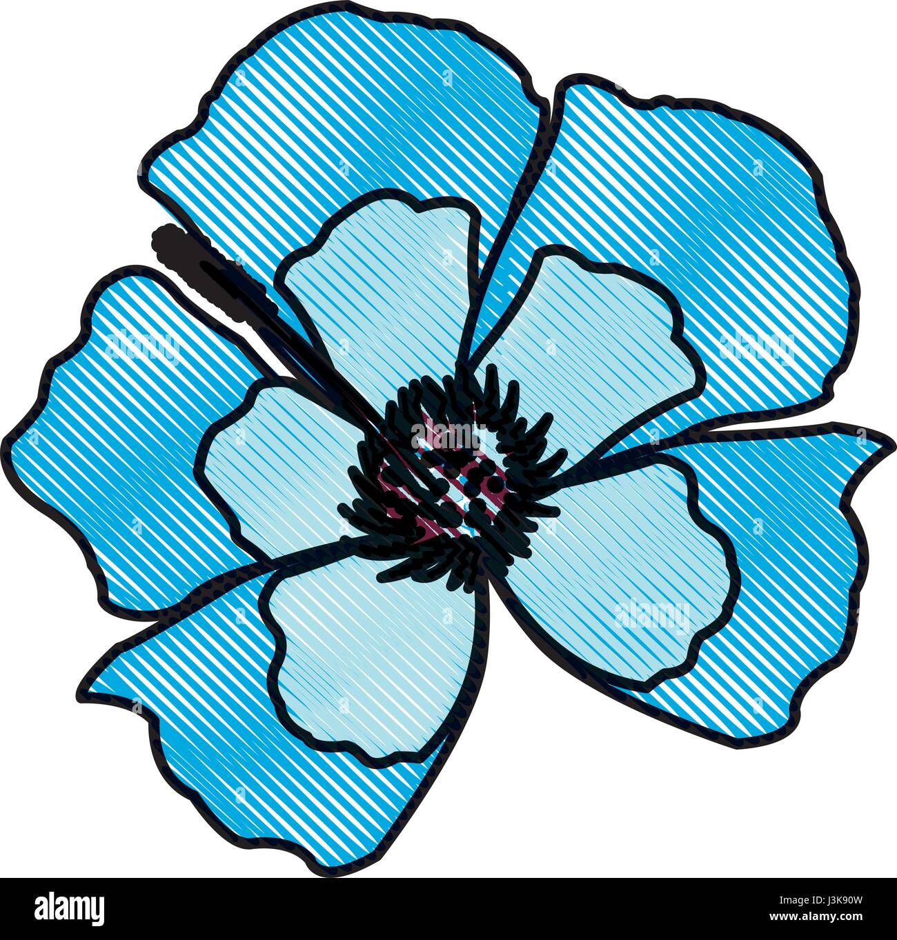 drawing blue flower decoration floral ornament Stock Vector Image & Art ...