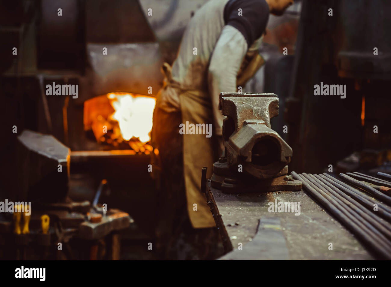 Forge fire Forge fire used for creating iron tools in blacksmith's ...