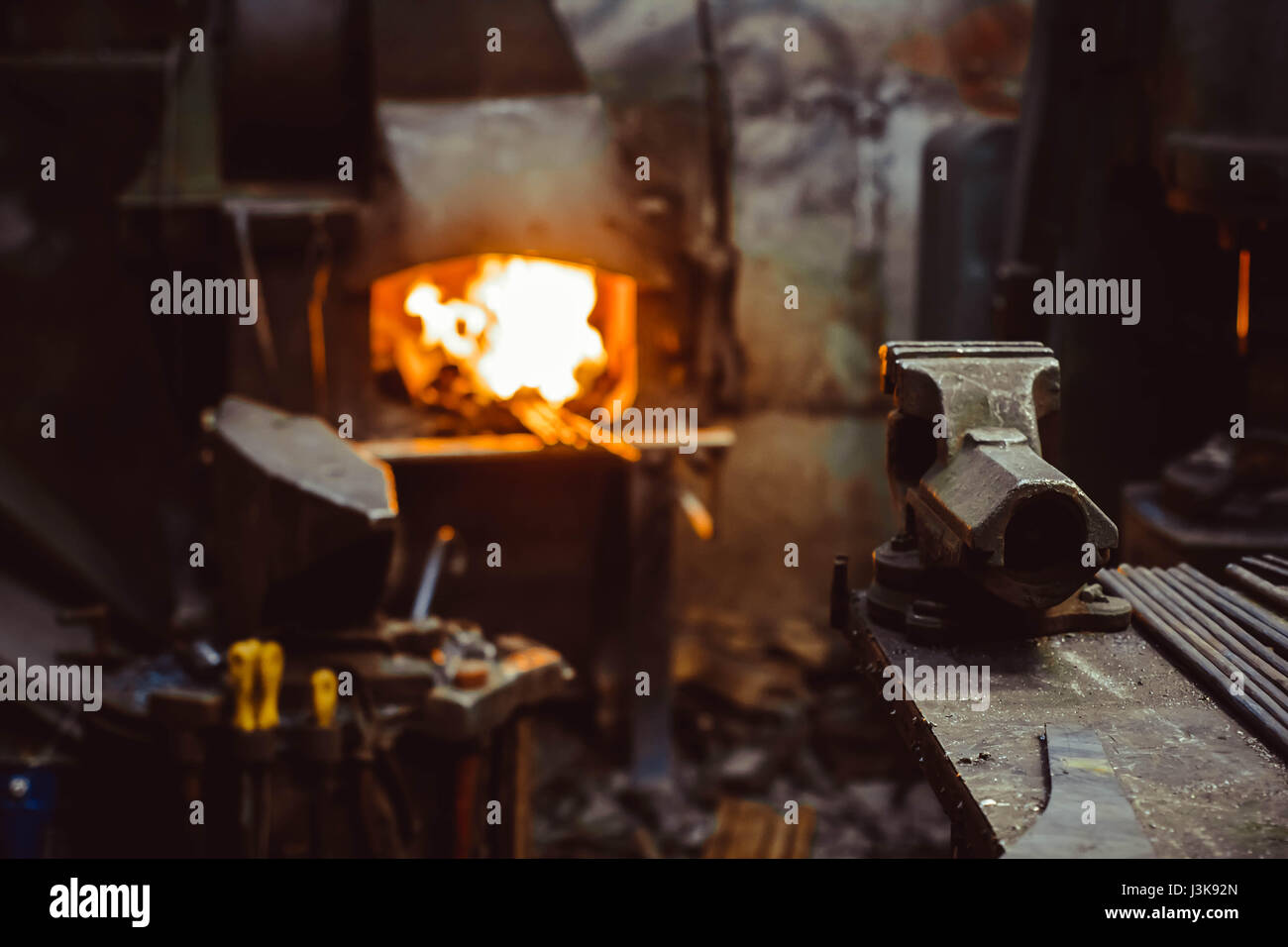 Forge fire Forge fire used for creating iron tools in blacksmith's ...