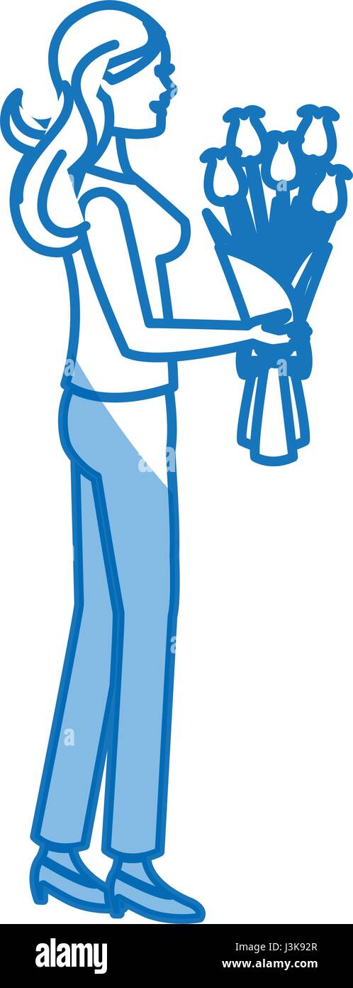 mother woman flower bouquet shadow Stock Vector Image & Art - Alamy