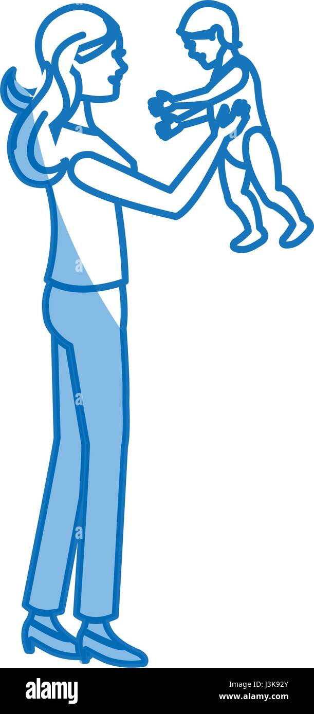 mom holding baby playing shadow Stock Vector Image & Art - Alamy