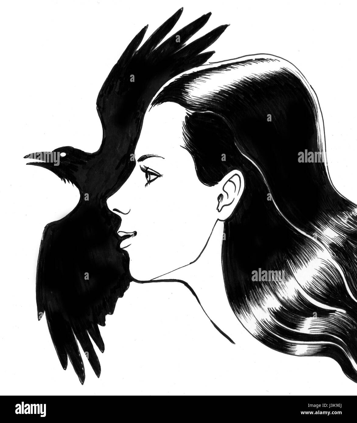 Raven girl hi-res stock photography and images - Alamy