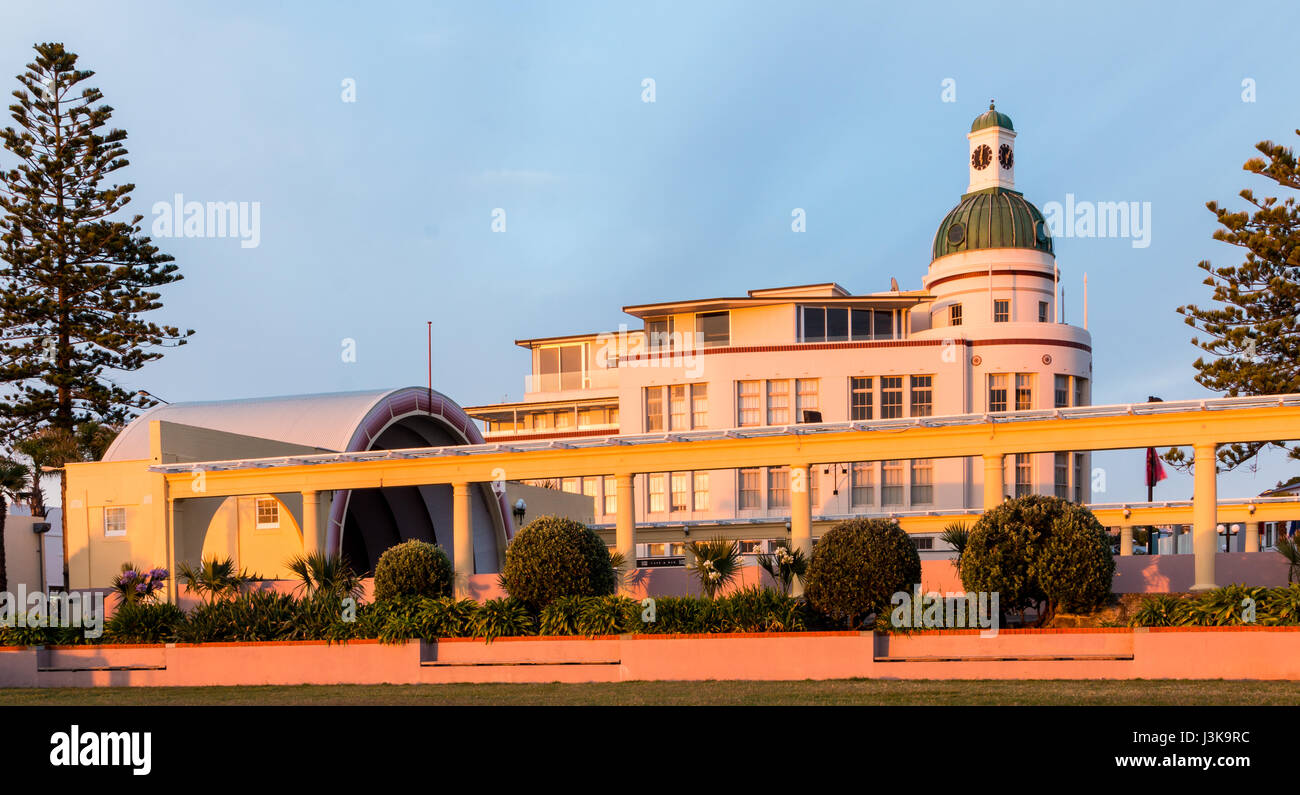 The Dome clock of Napier with the Soundshell in the forground Stock ...
