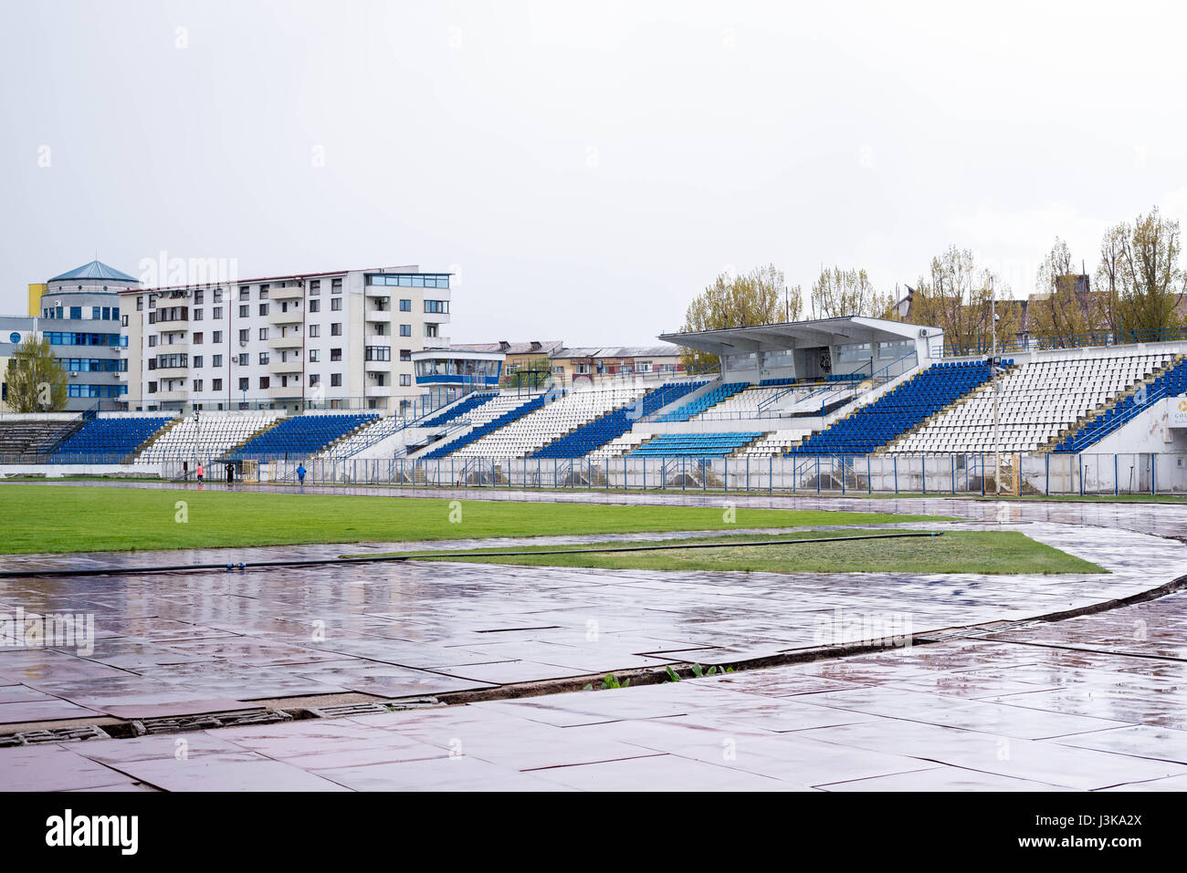 The image shows the old stadium of Alba Iulia where Nicolae Stanciu the ...
