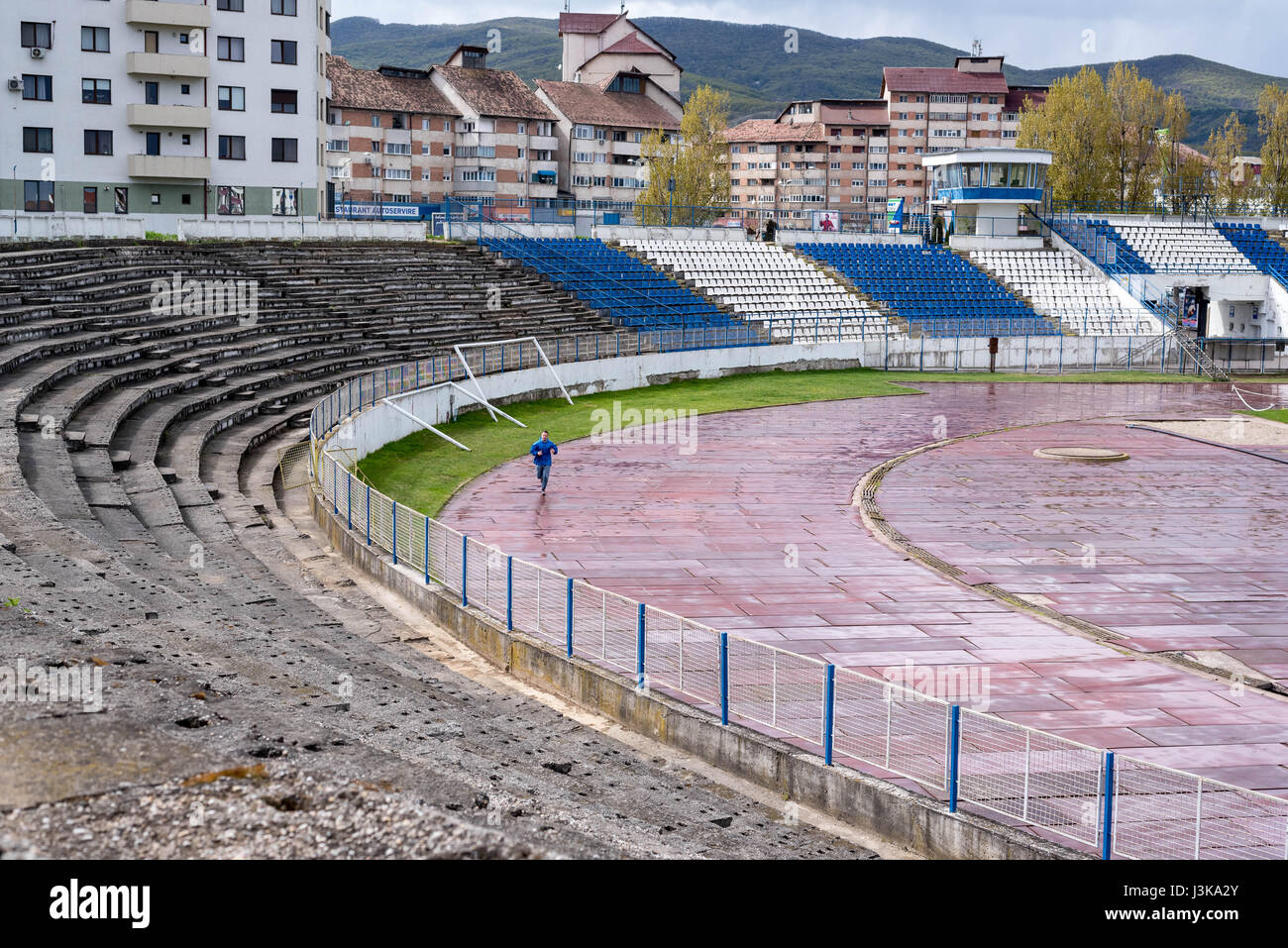 The image shows the old stadium of Alba Iulia where Nicolae Stanciu the ...