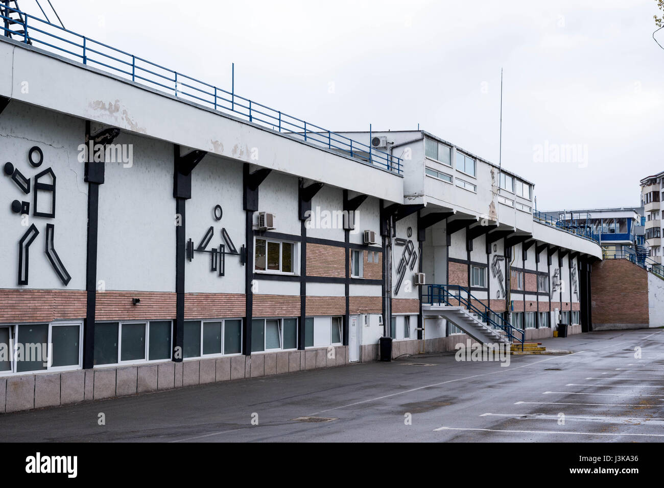 The image shows the old stadium of Alba Iulia where Nicolae Stanciu the ...