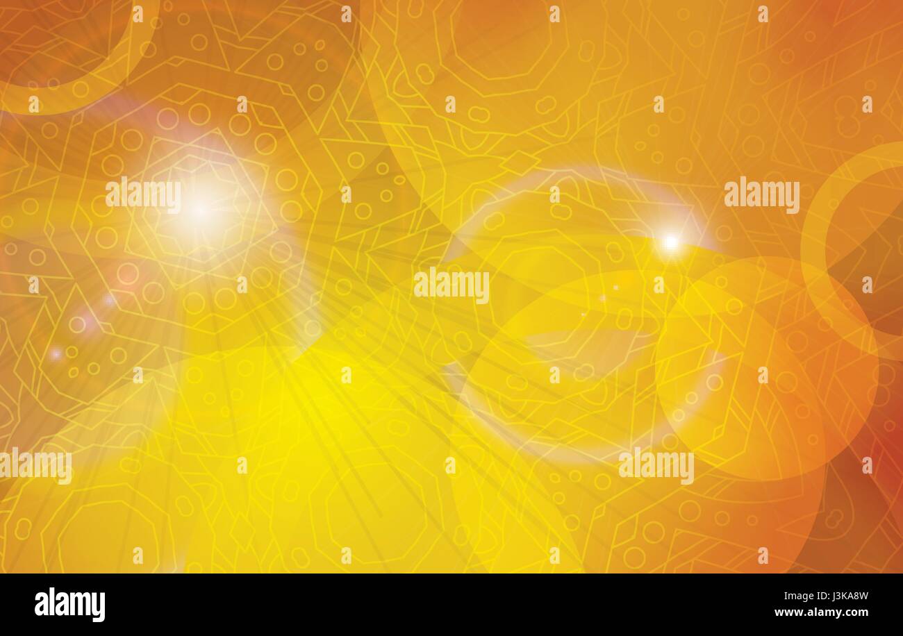 Golden futuristic astral abstract vector background template. Orange ...
