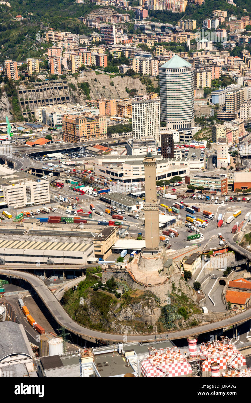 Aerial view of Genoa city in italy Stock Photo - Alamy