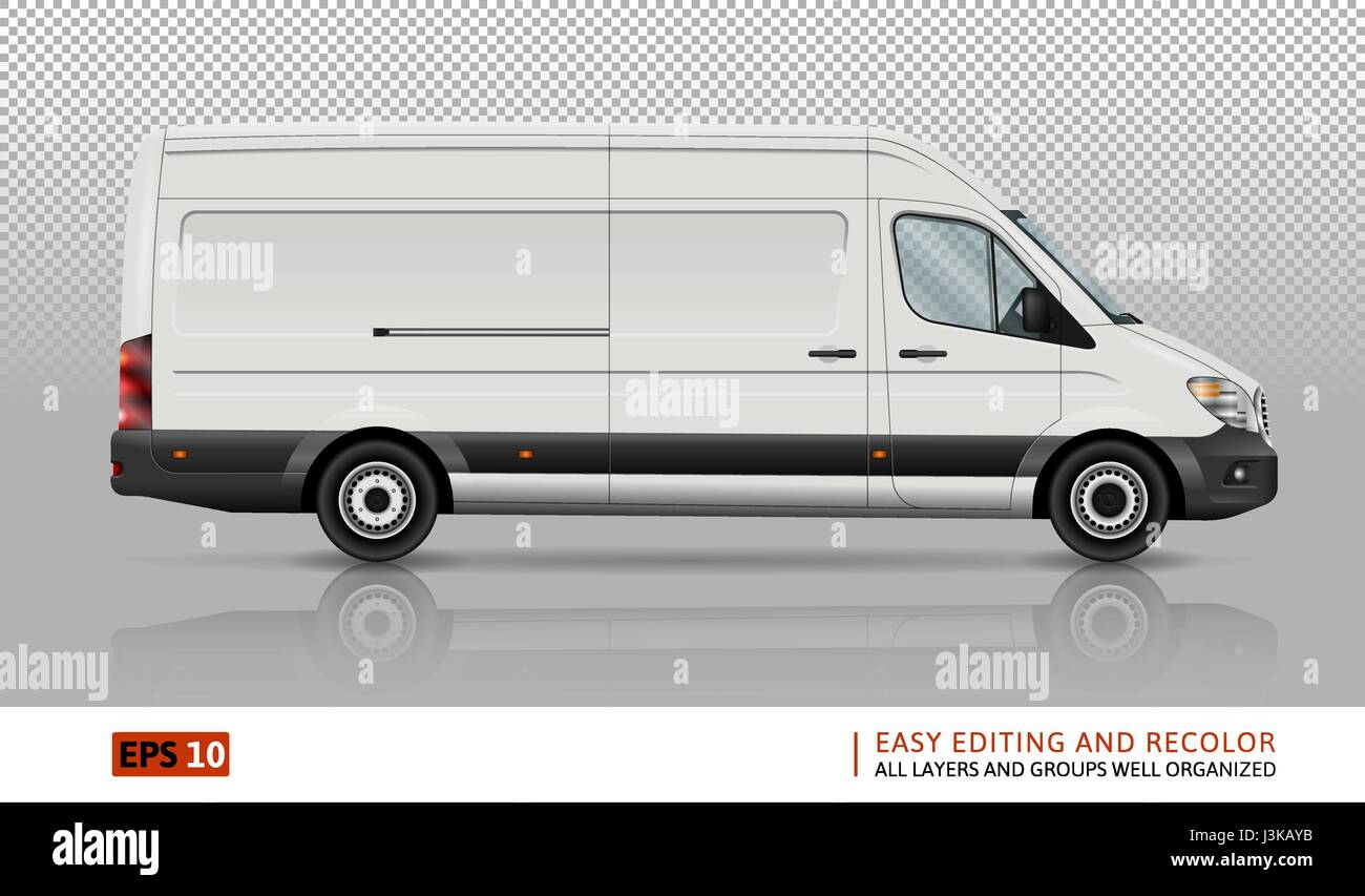 Van vector template on transparent background. Cargo car isolated. All ...
