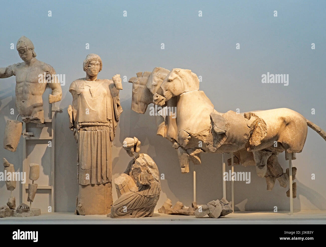 Sculture from Temple of Zeus at Olympia Museum Stock Photo - Alamy