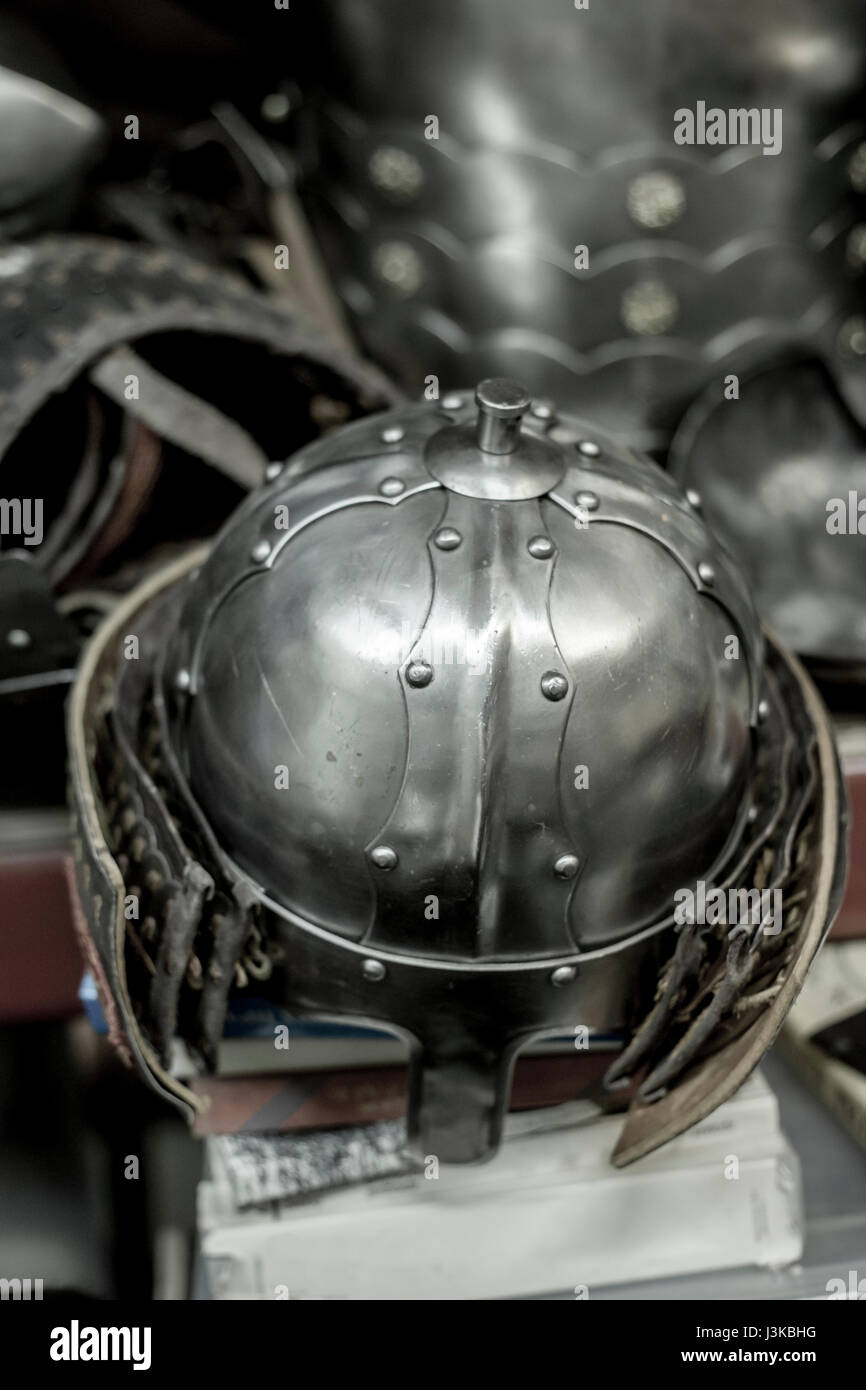 Helmet of a medieval knight Stock Photo - Alamy