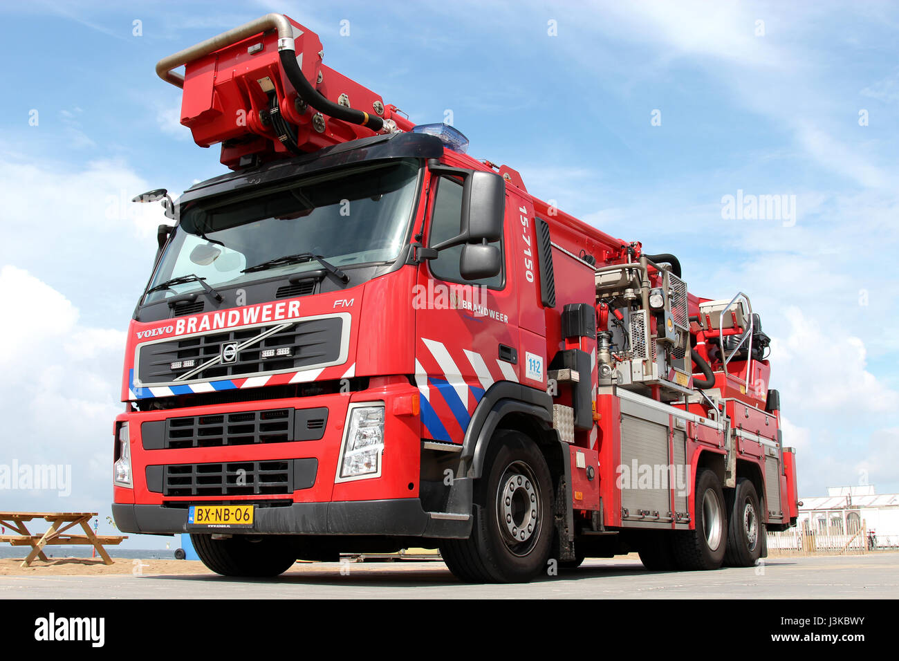 Dutch fire engine beside the beach Stock Photo - Alamy
