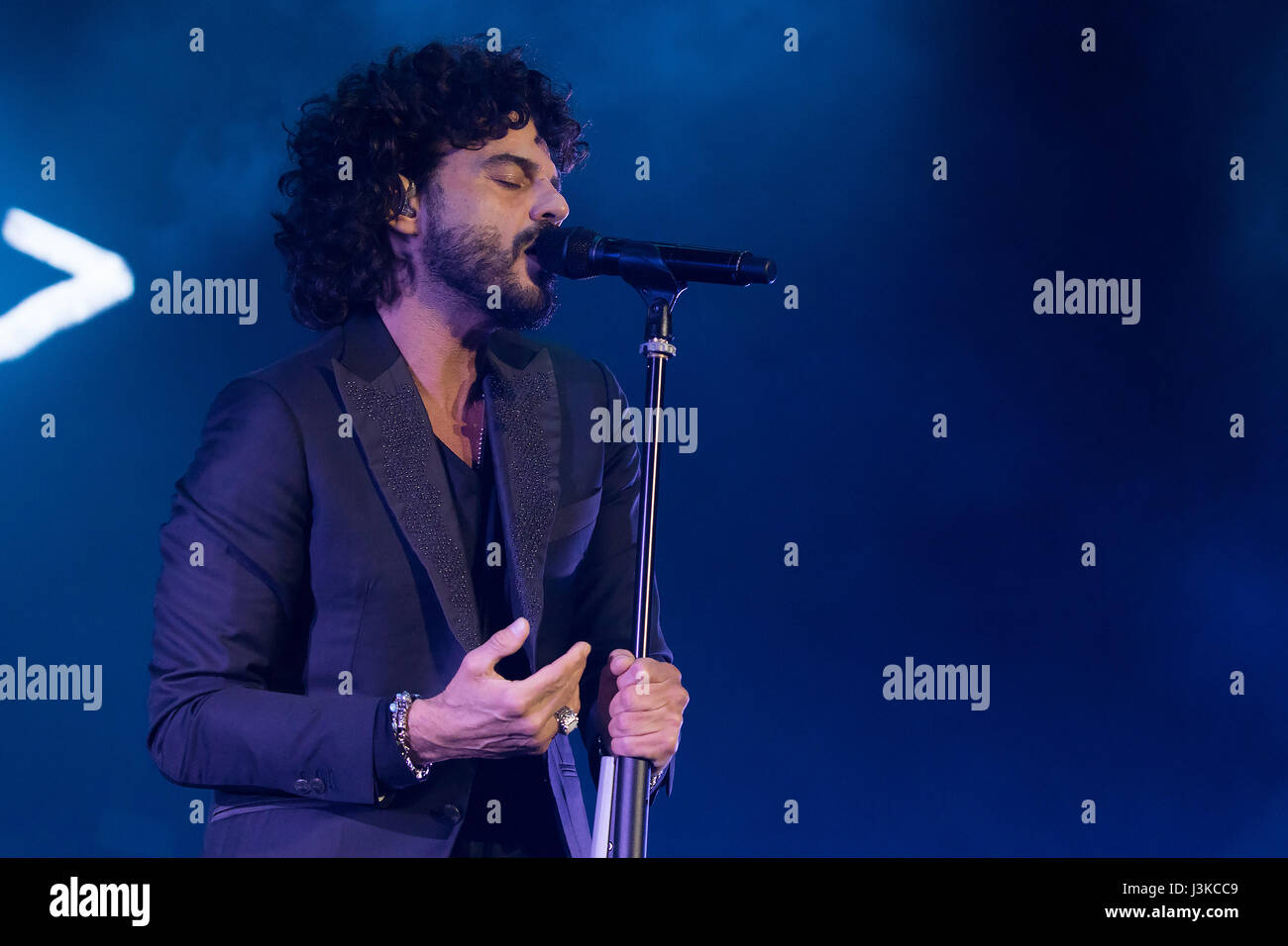 Italian singer Francesco Renga live at the Mediolanum Forum in Assago ...