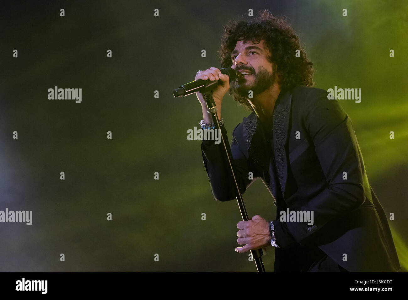 Italian singer Francesco Renga live at the Mediolanum Forum in Assago ...