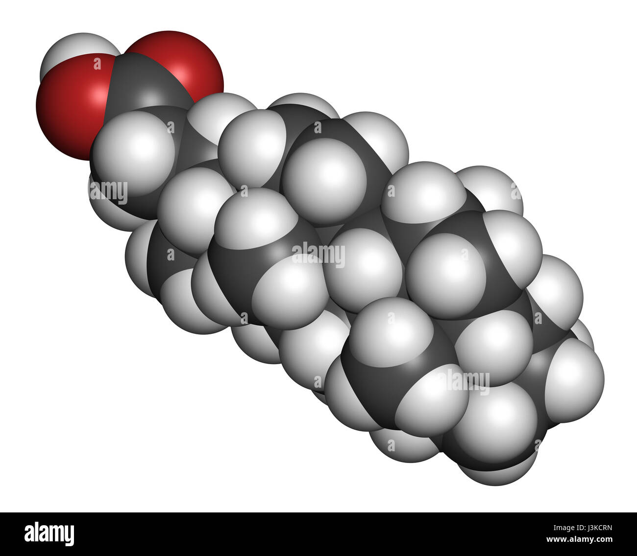 Bile acid (cholic acid, cholate) molecule. Cholic acid is the main bile ...