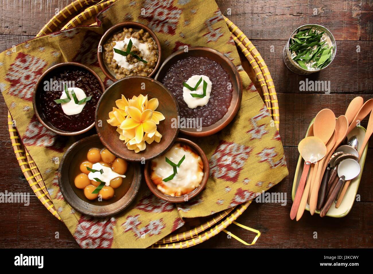 Traditional Javanese Dessert Porridge on Earthenware Crockery Stock ...