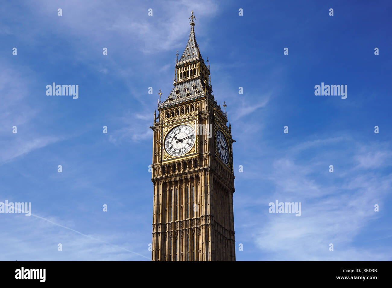 Big Ben Elizabeth tower clock face, Palace of Westminster, London, UK ...