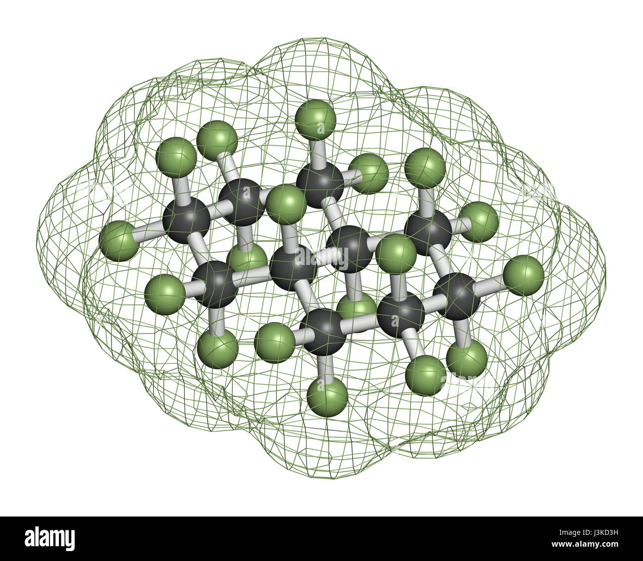 Perfluorodecalin fluorocarbon molecule. Used as component of artificial ...