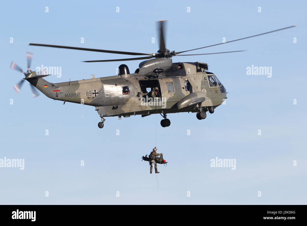 German Navy Westland Sea King Mk.41 helicopter on a search and rescue ...