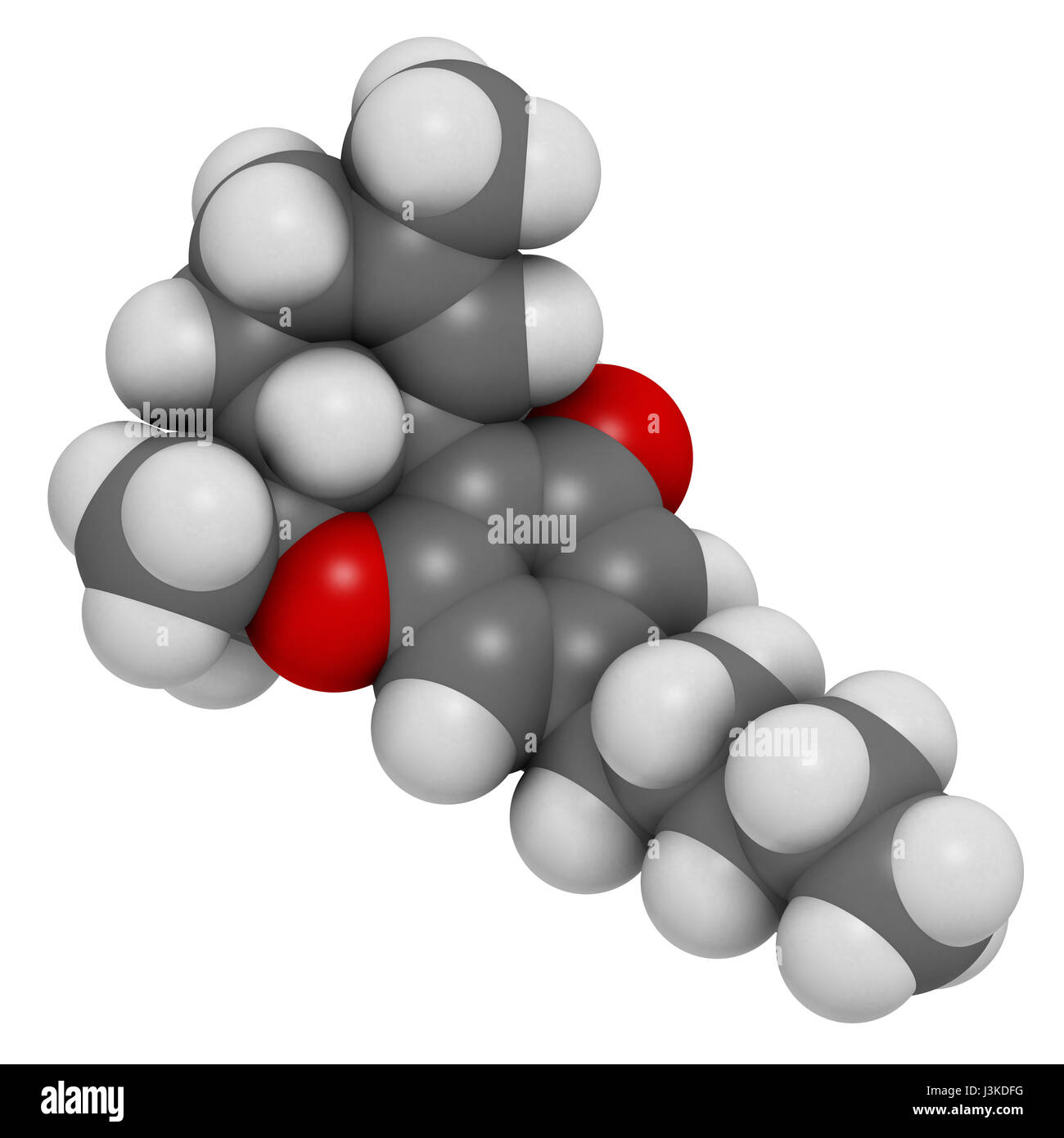 THC (delta-9-tetrahydrocannabinol, dronabinol) cannabis drug molecule ...