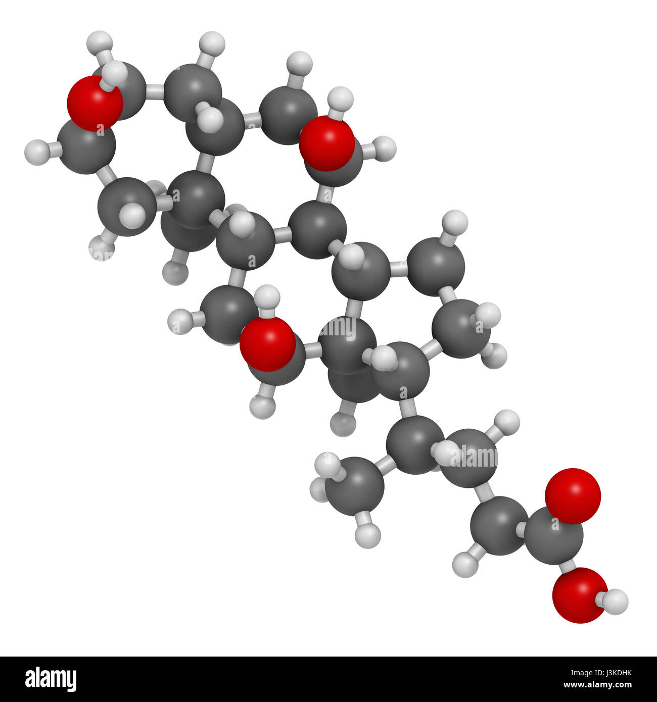 Bile acid (cholic acid, cholate) molecule. Cholic acid is the main bile ...