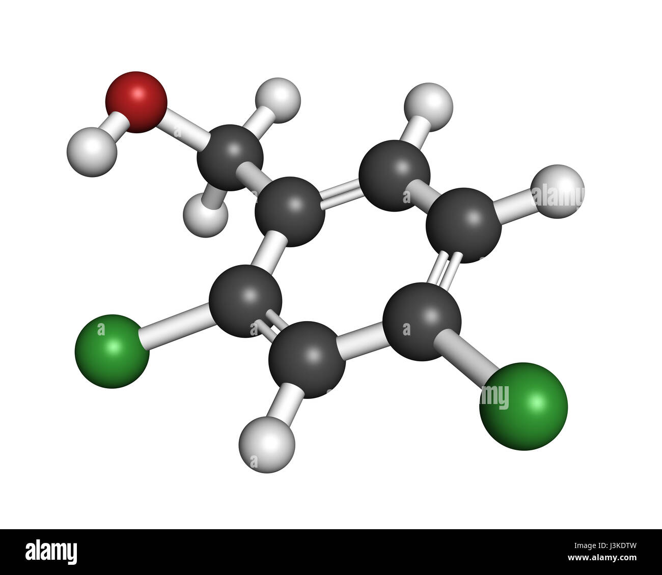 2,4-dichlorobenzyl alcohol antiseptic drug molecule. Used in lozenges ...