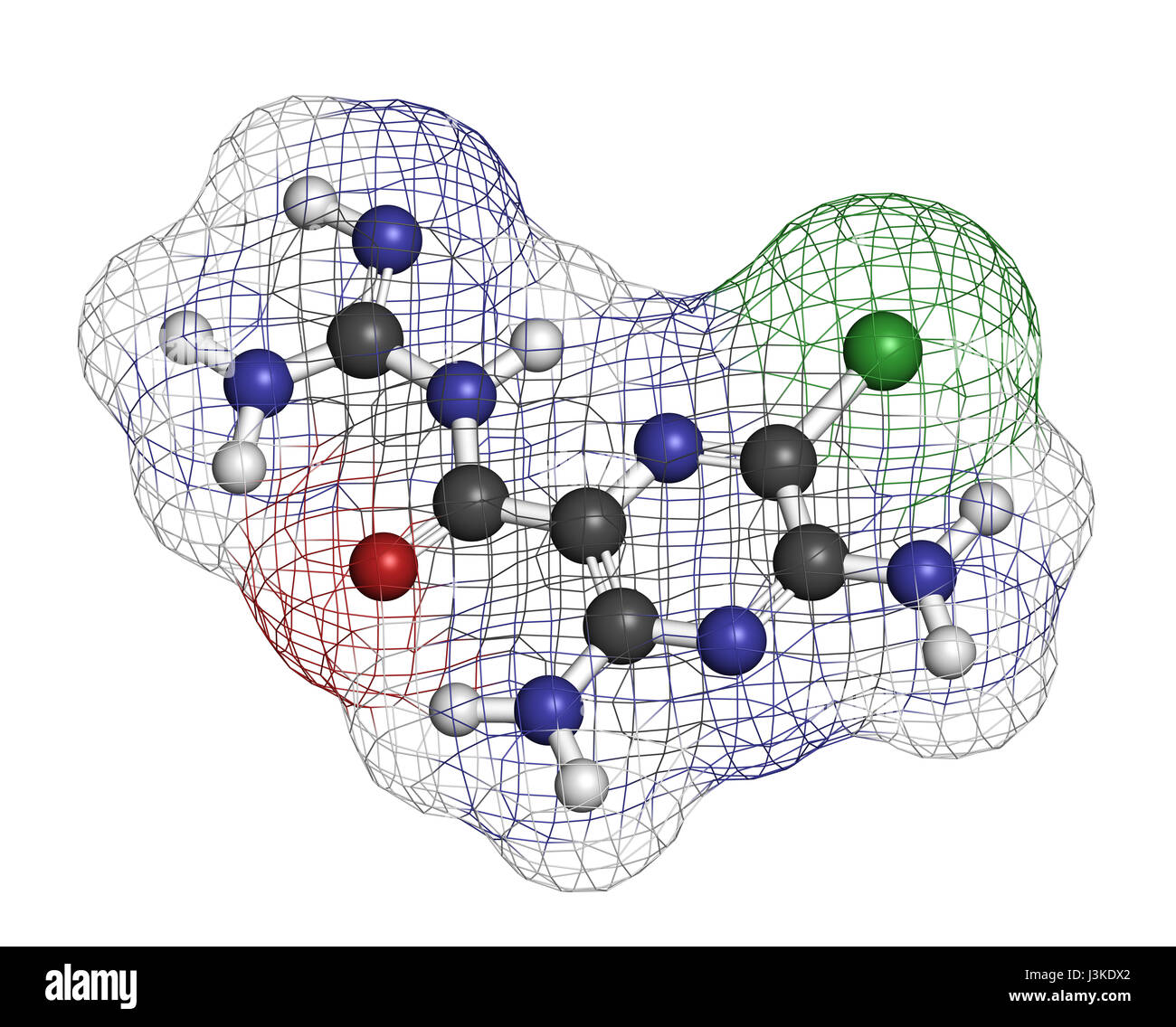 Amiloride diuretic drug molecule. Used in treatment of hypertension and ...