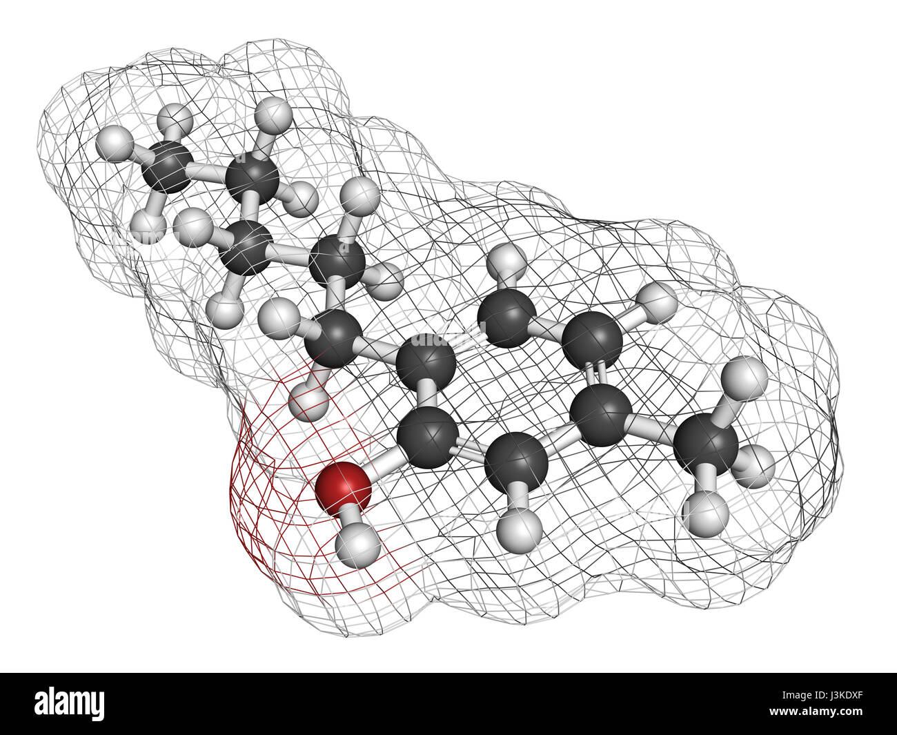 Amylmetacresol antiseptic drug molecule. Used in lozenges to treat sore ...