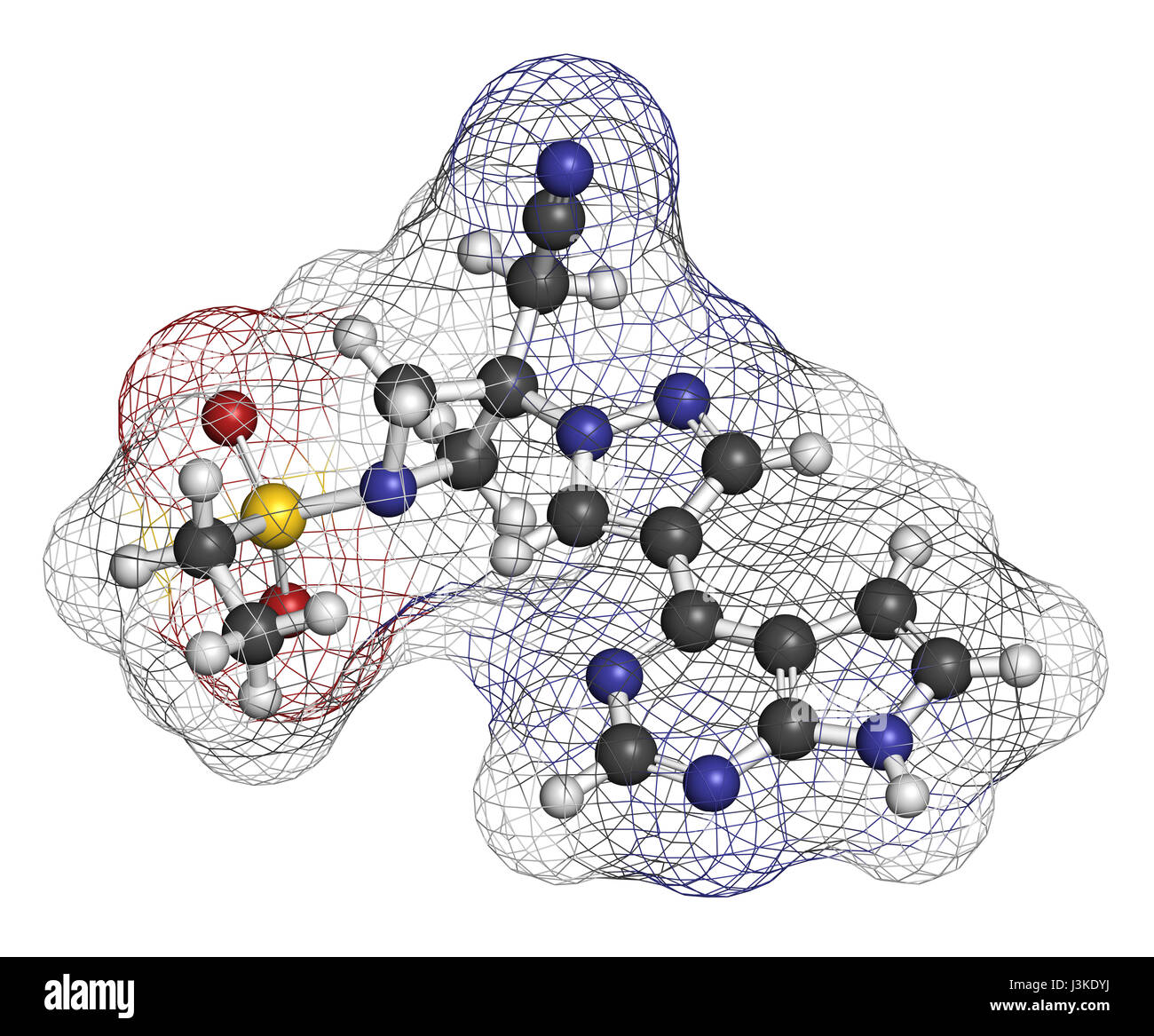 Baricitinib janus kinase (JAK1 & JAK2) inhibitor drug molecule. Under ...