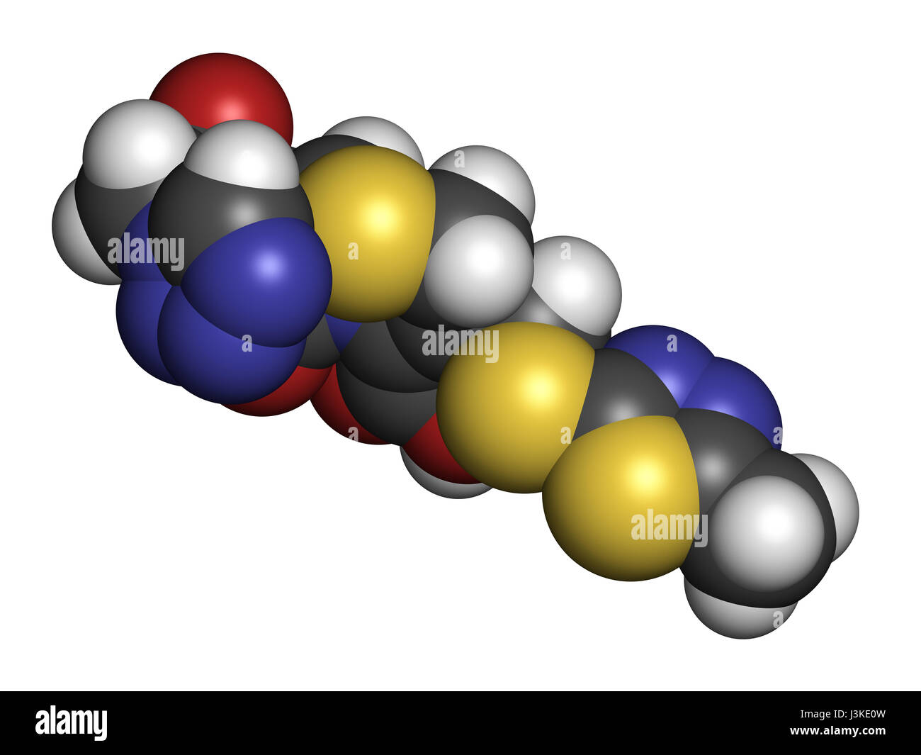 Cefazolin antibiotic drug molecule (cephalosporin, first generation ...