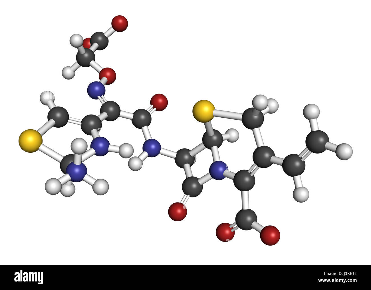 Cefixime antibiotic drug molecule (cephalosporin, third generation ...