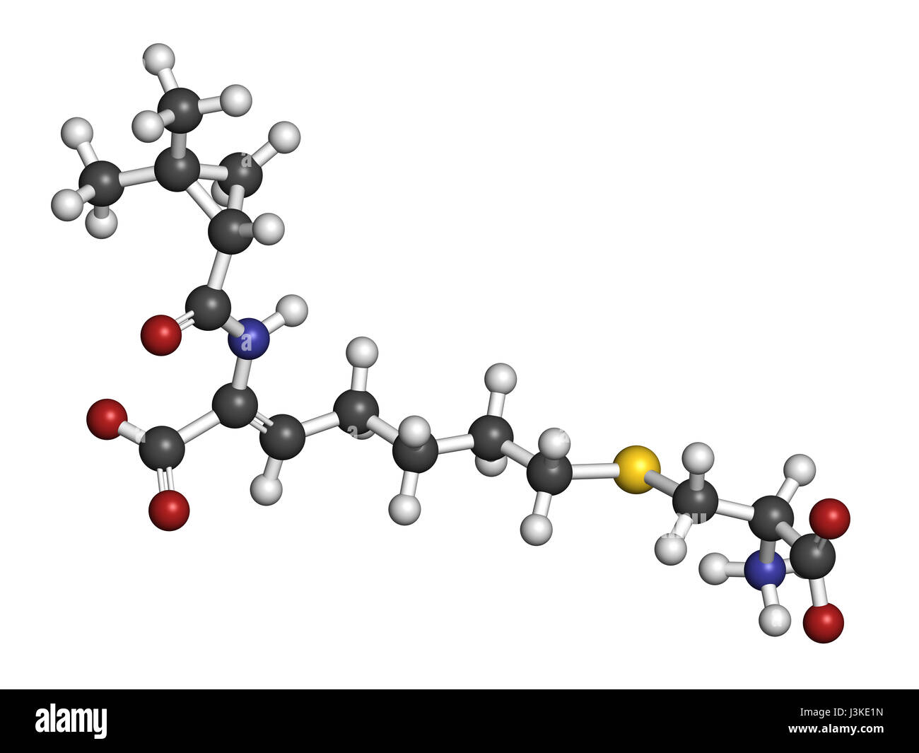 Cilastatin molecule. Dehydropeptidase inhibitor that blocks breakdown ...