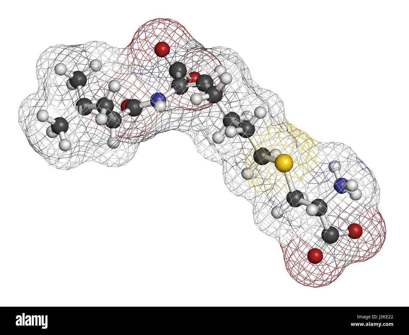 Cilastatin molecule. Dehydropeptidase inhibitor that blocks breakdown ...