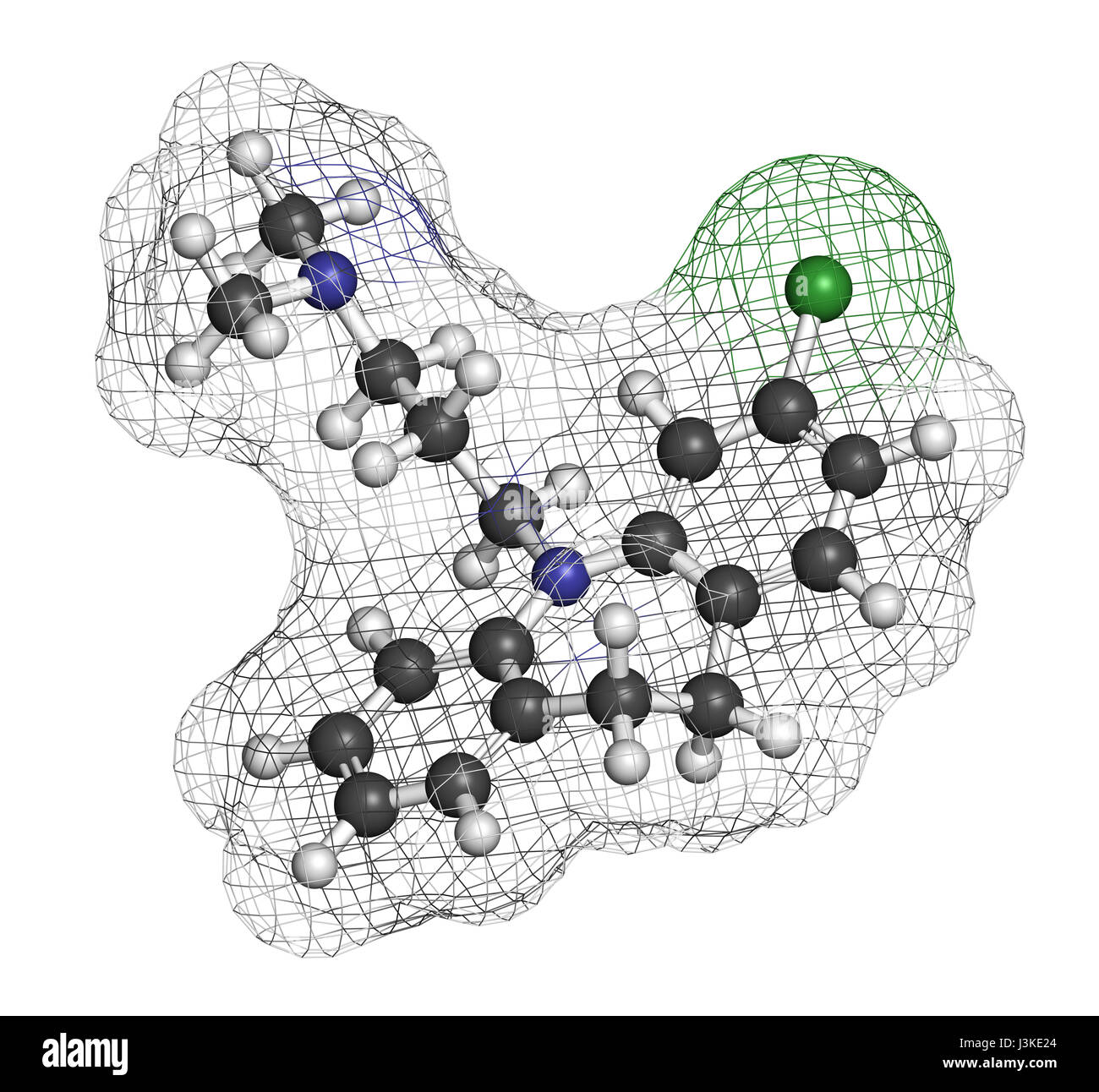 Clomipramine tricyclic antidepressant drug molecule. Used in treatment ...