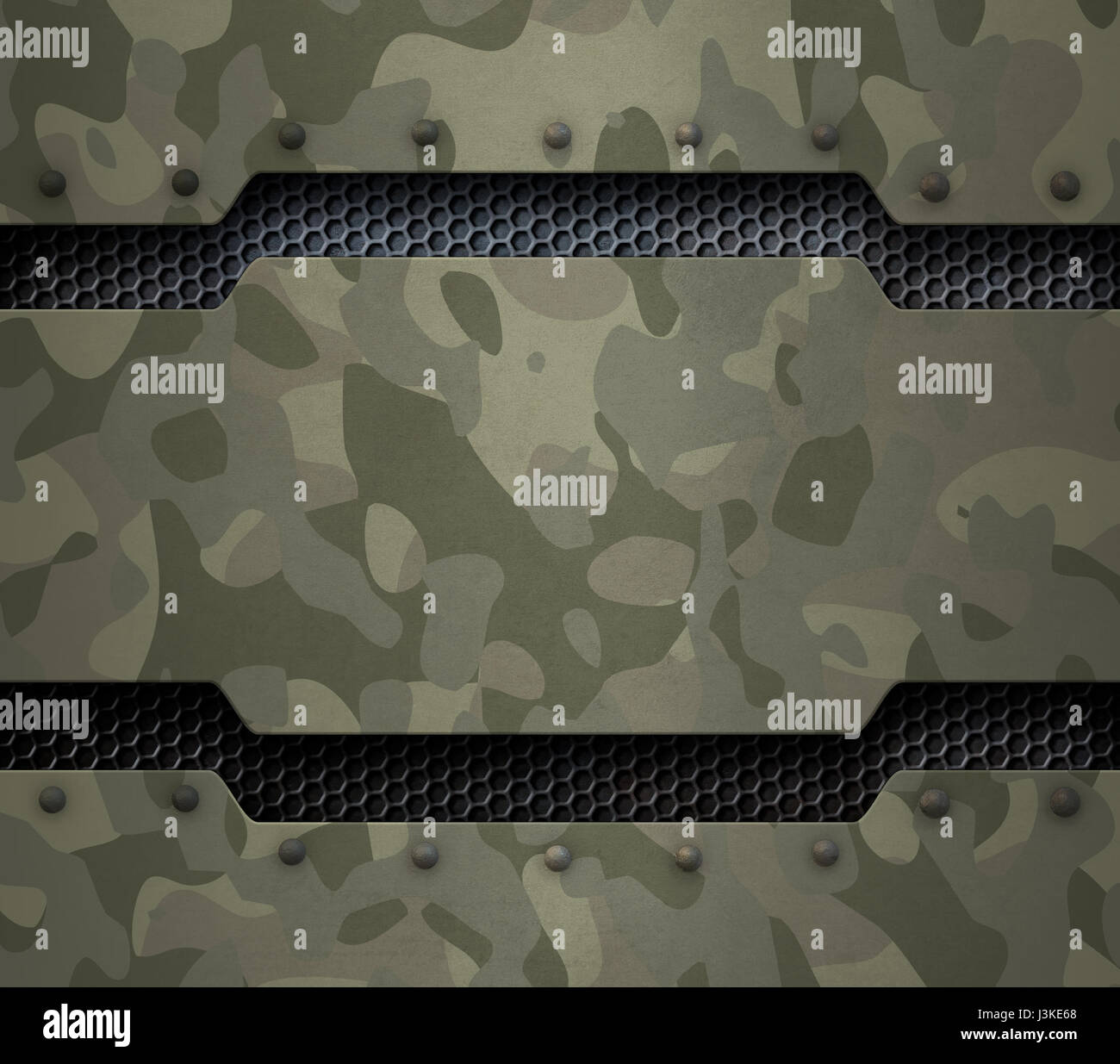 Grunge military metal background with camouflage and rivets 3d ...