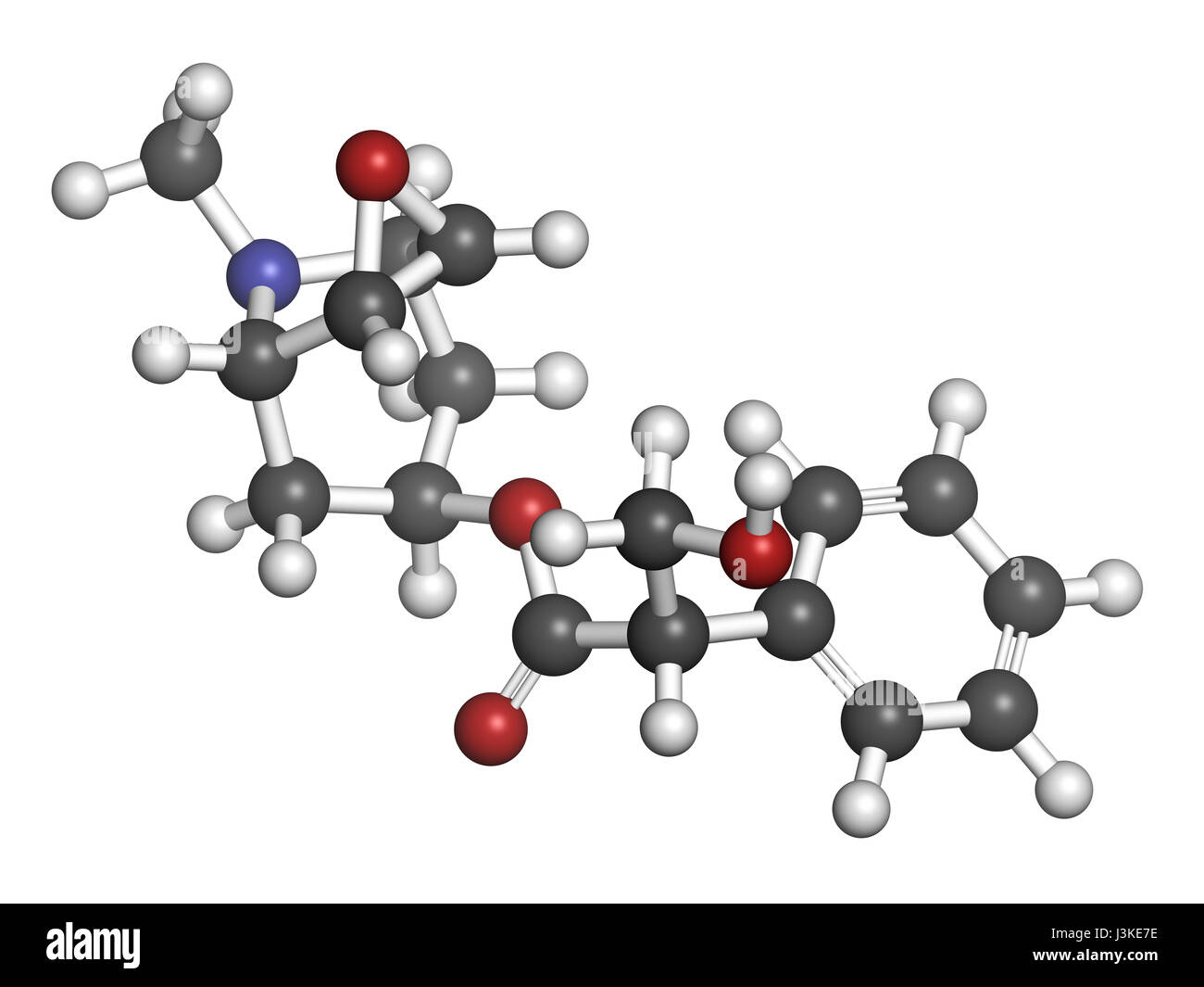 Scopolamine (hyoscine) anticholinergic drug molecule. Used in treatment ...