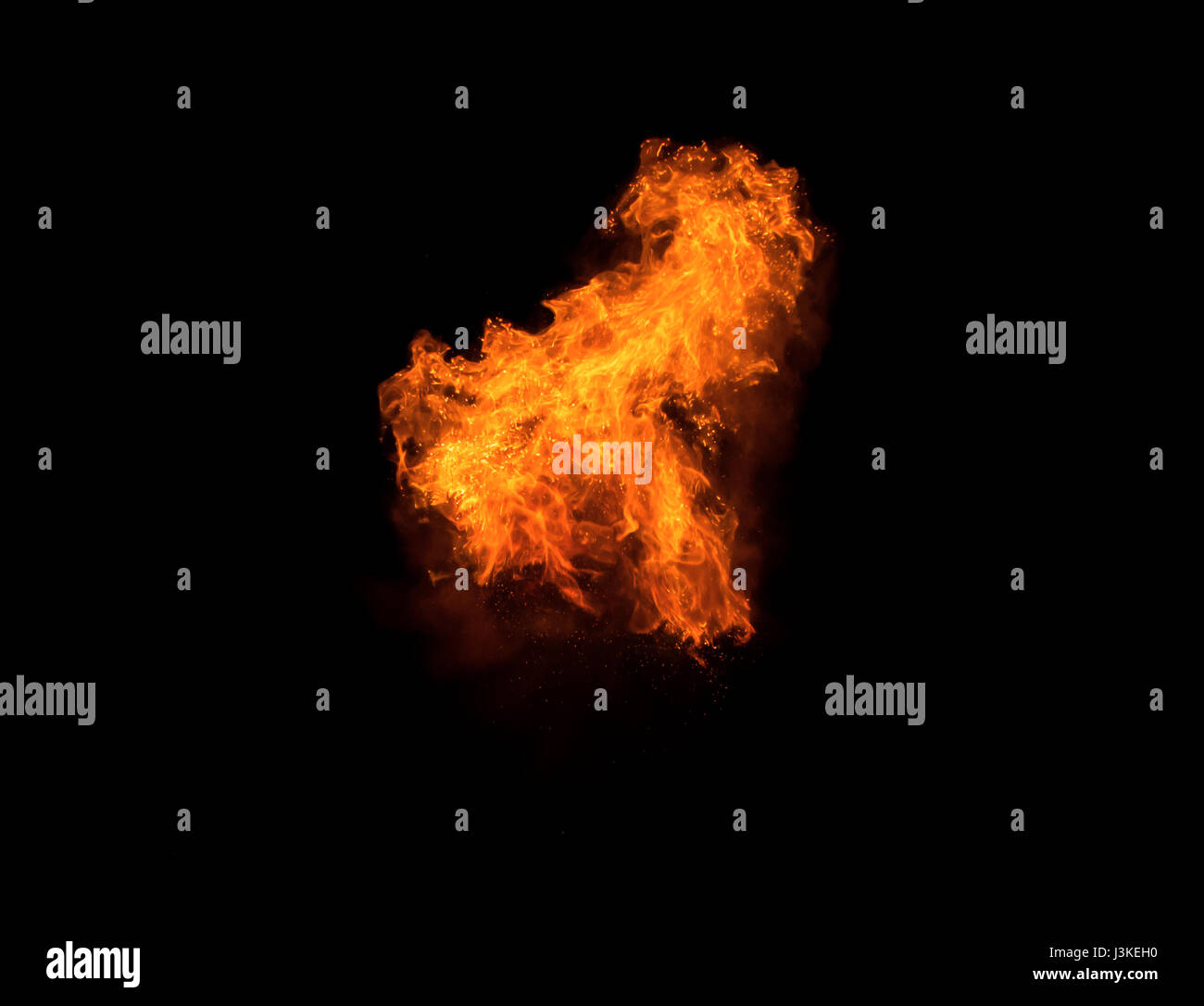 Fire plasma after explosion over a black background Stock Photo - Alamy
