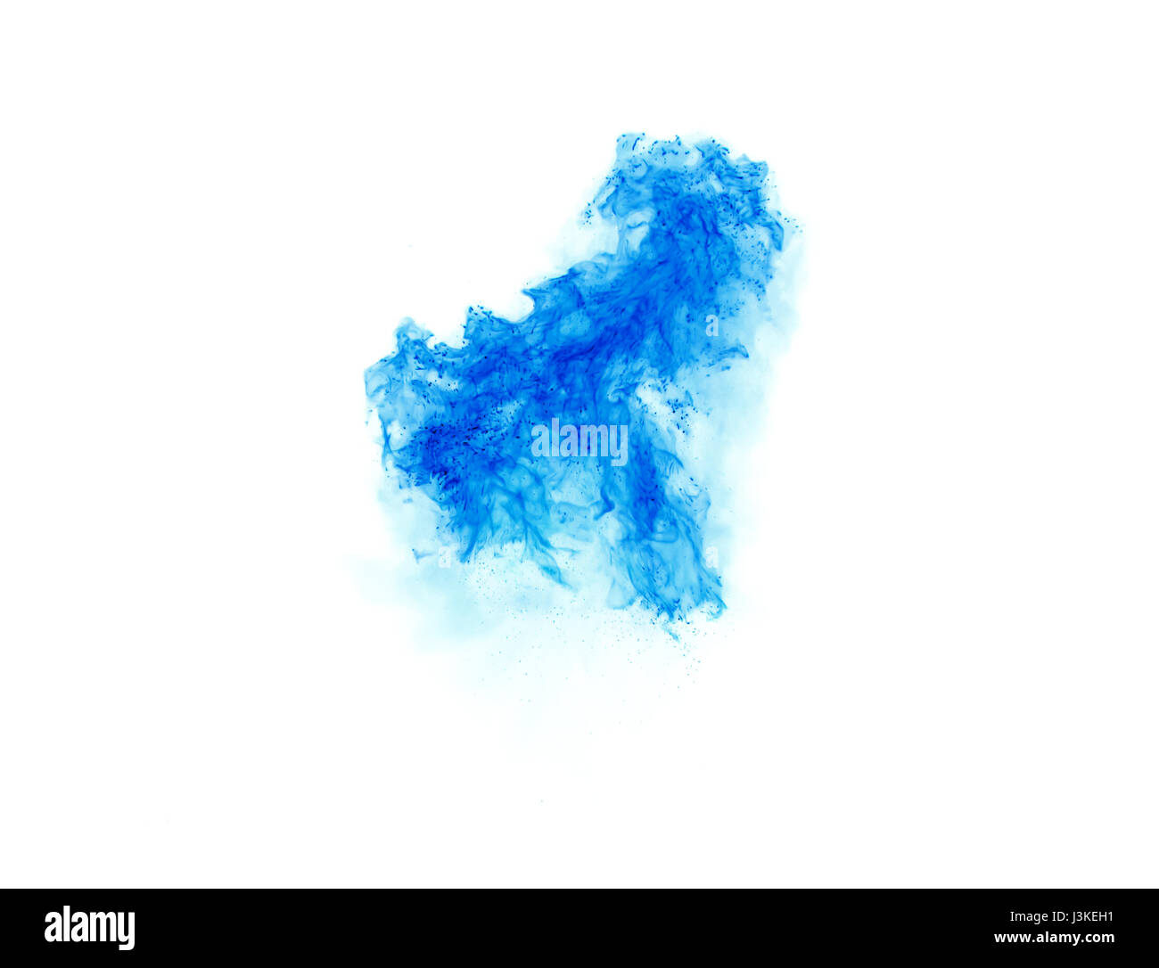 Blue explosion on white background Stock Photo - Alamy